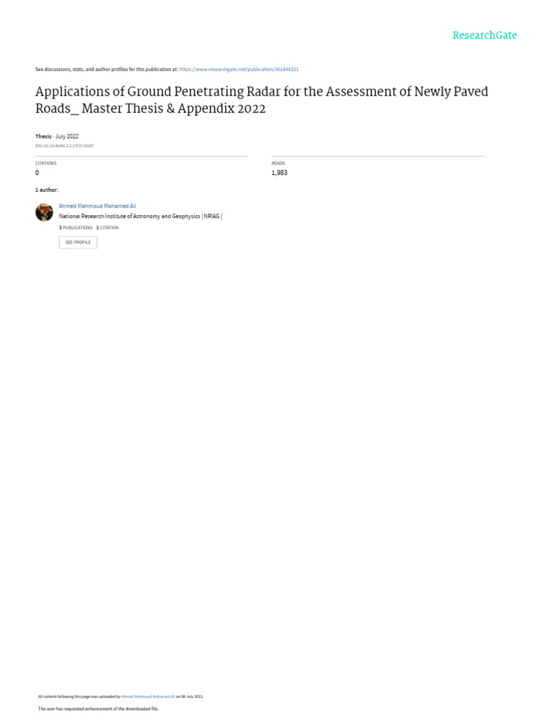 AhmedMahmoudAli Thesis Appendix 2022 | PDF | Road Surface | Antenna (Radio)