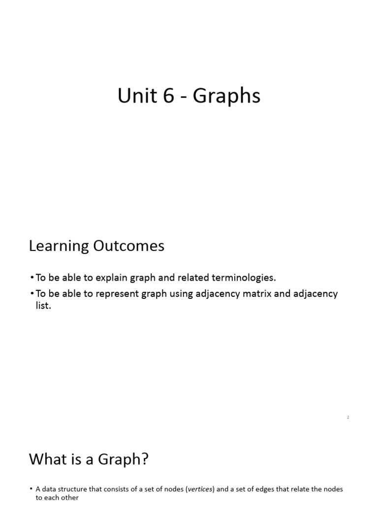 Unit 6 Graphs Intro | PDF | Vertex (Graph Theory) | Theoretical Computer Science