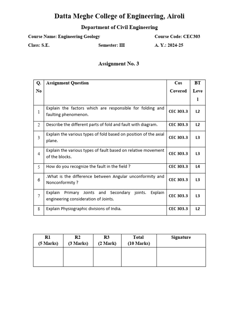 3 - Assignment - EG III A - 24 25, BT Students | PDF