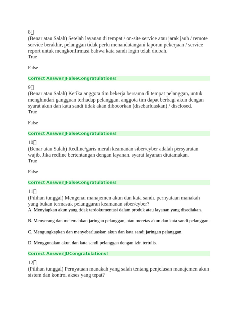 Kunci Jawaban Exam Team | PDF