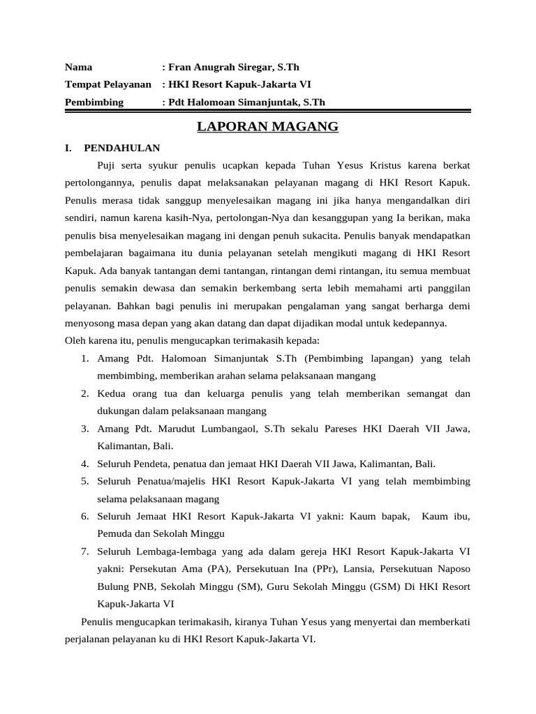 Laporan Magang | PDF