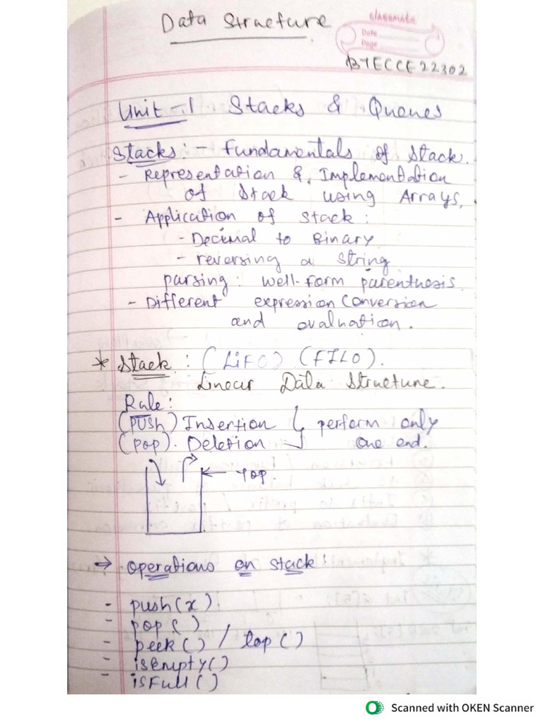 Unit 1 - Stacks | PDF