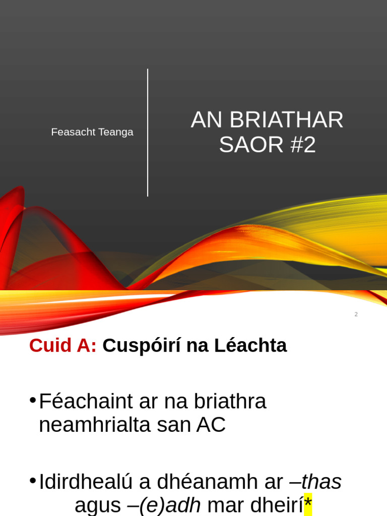 An Briathar Saor - Cuid 2 | PDF