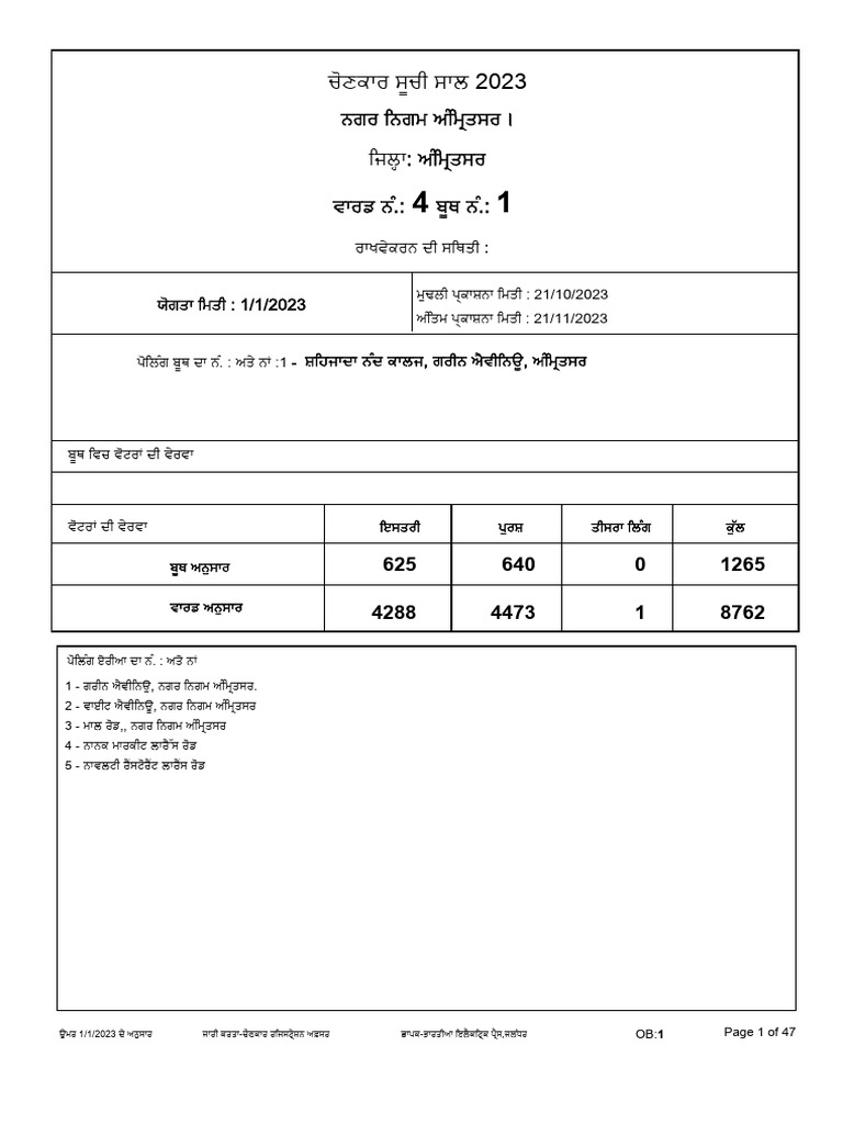 Ward 4 Booth 1 N 1 Compressed | PDF