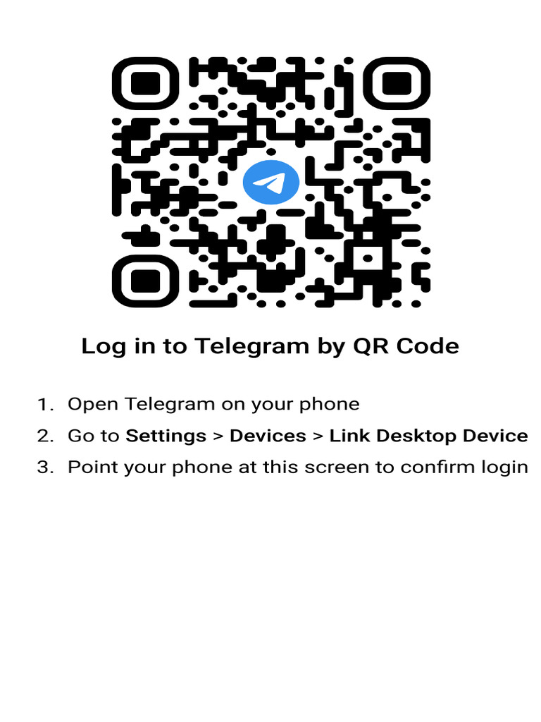 Log in To Telegram by QR Code: Settings Devices Link Desktop Device | PDF