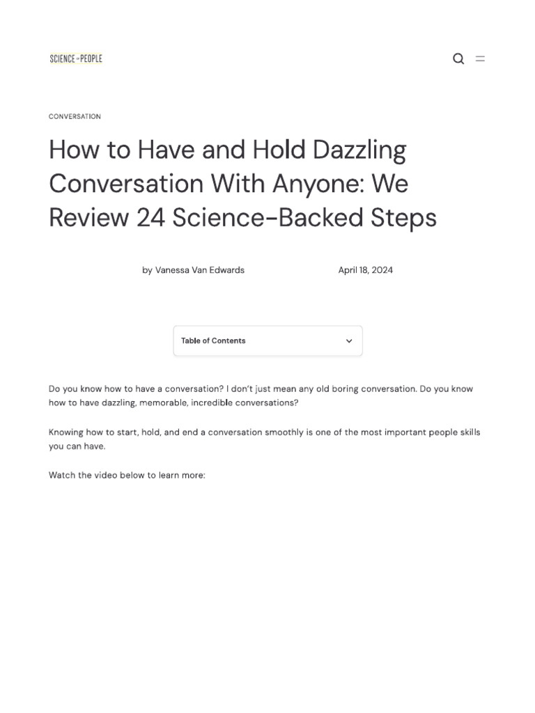 How To Hold A Conversation | PDF