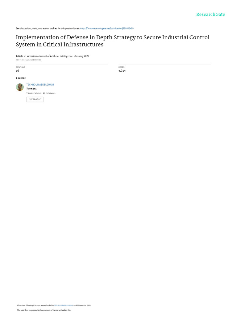 2020 Implementation - of - Defense - in - Depth - Strategy - To - Sec ...