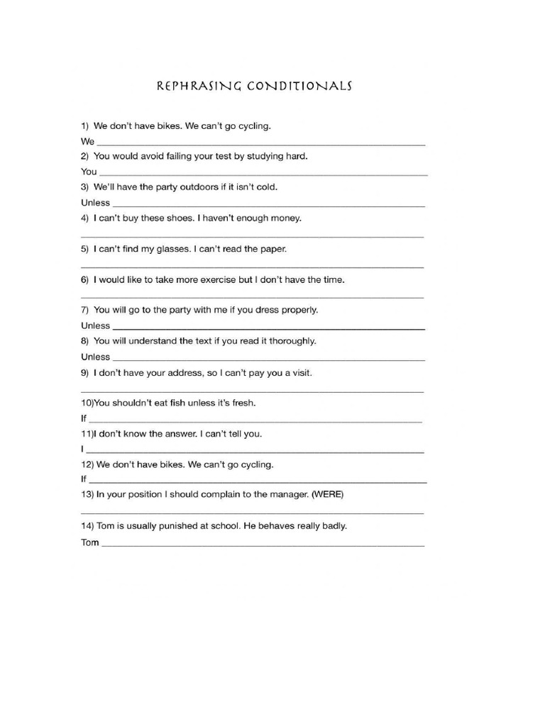 Rephrasing Conditionals | PDF