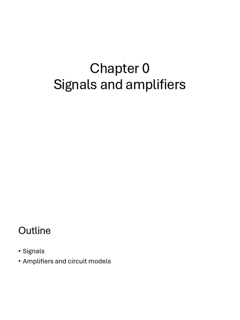 Chapter0 | PDF | Amplifier | Electrical Network