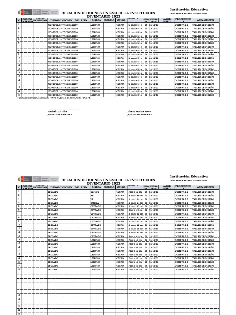 Formato de Inventario 2023 - Diseño Digital | PDF | Lenovo