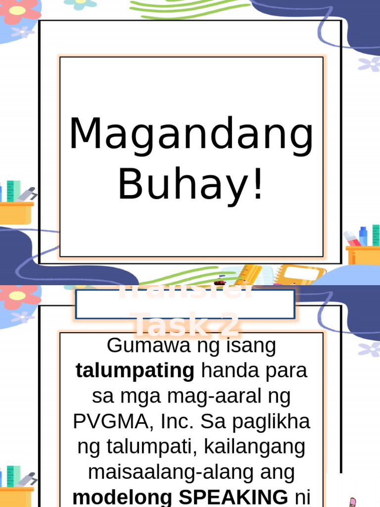 Transfer Task (Sosyolingguwistiko) | PDF