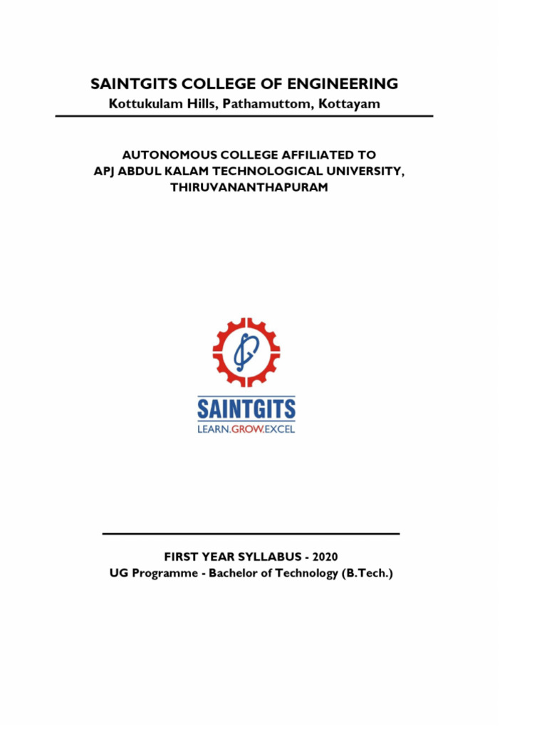 First Year Syllabus | PDF