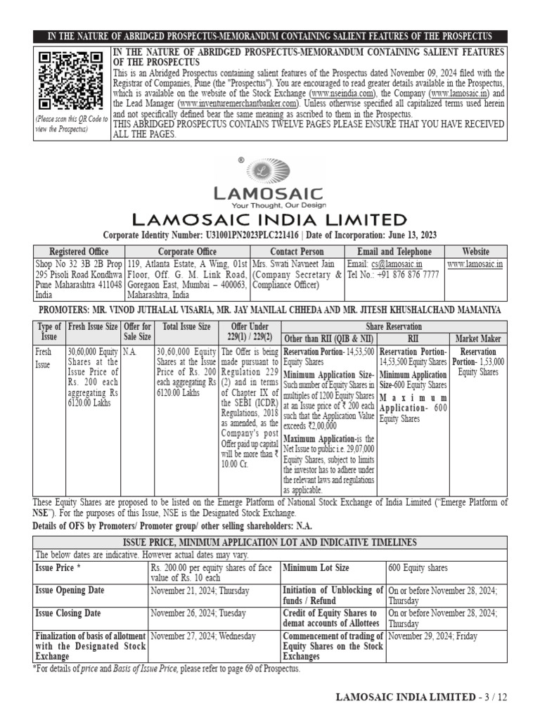 FORM2A_LAMOSAIC | PDF | Stocks | Equity (Finance)