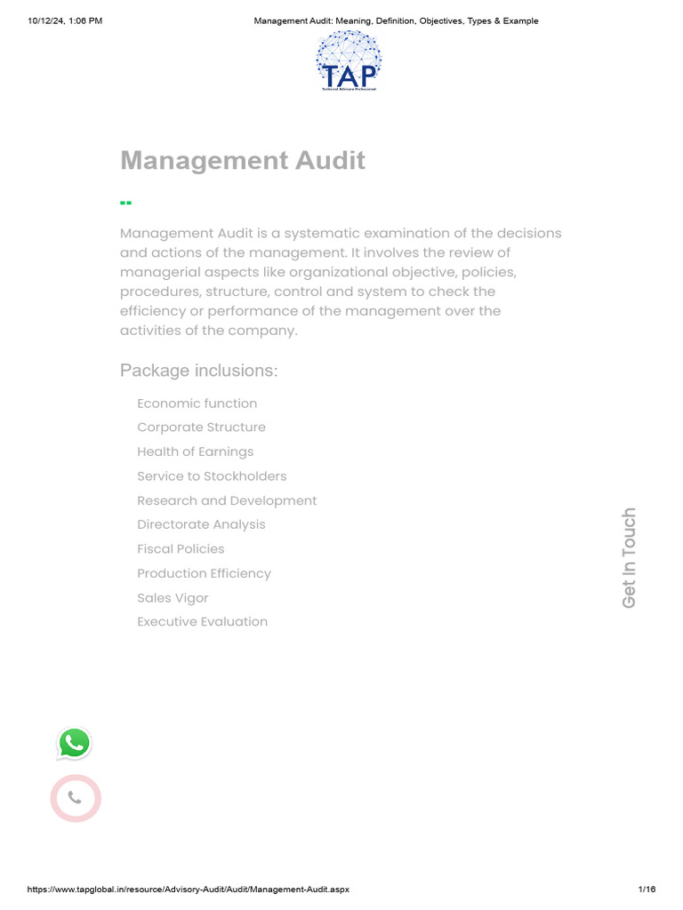 Management Audit - Meaning, Definition, Objectives, Types & Example ...