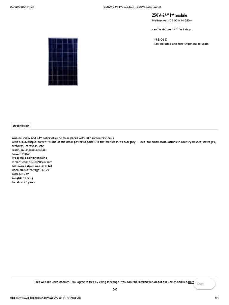 250W-24V PV Module - 250W Solar Panel | PDF