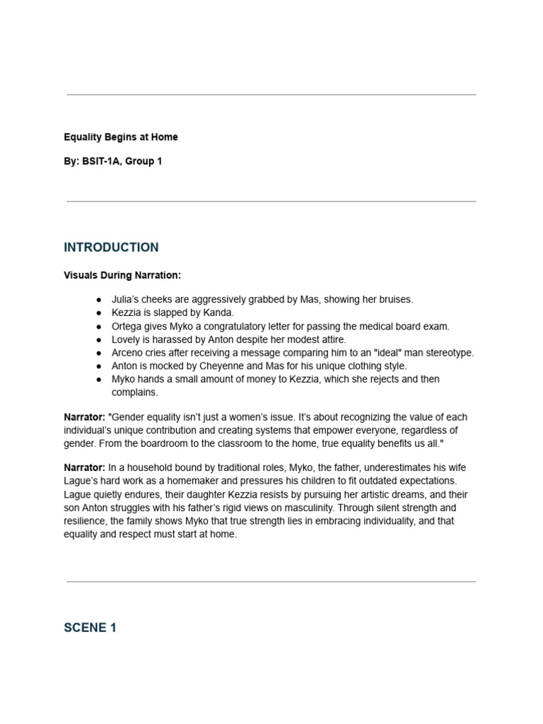 Gender Equality Script | PDF | Gender | Gender Studies