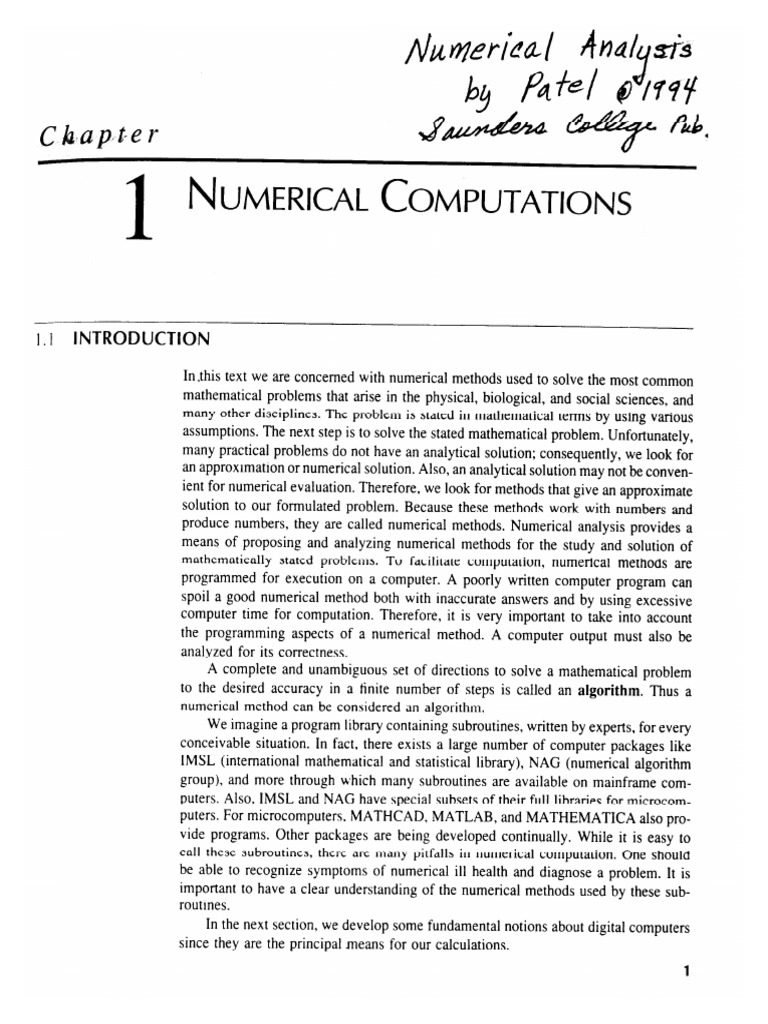 Numerical Analysis - Patel | PDF