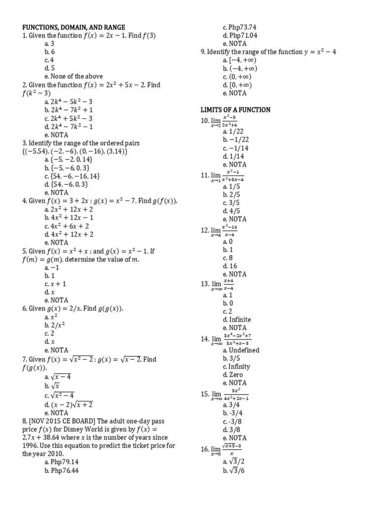 Diffcal Reviewer | PDF | Tangent | Slope