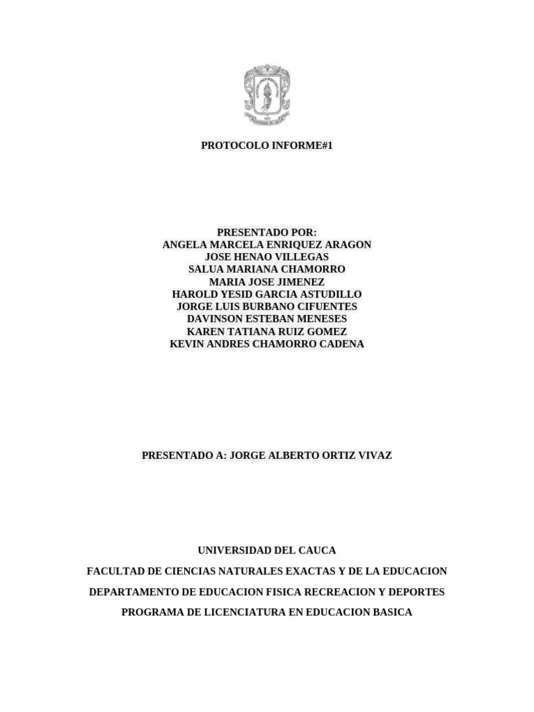 Protocolo Informe | PDF