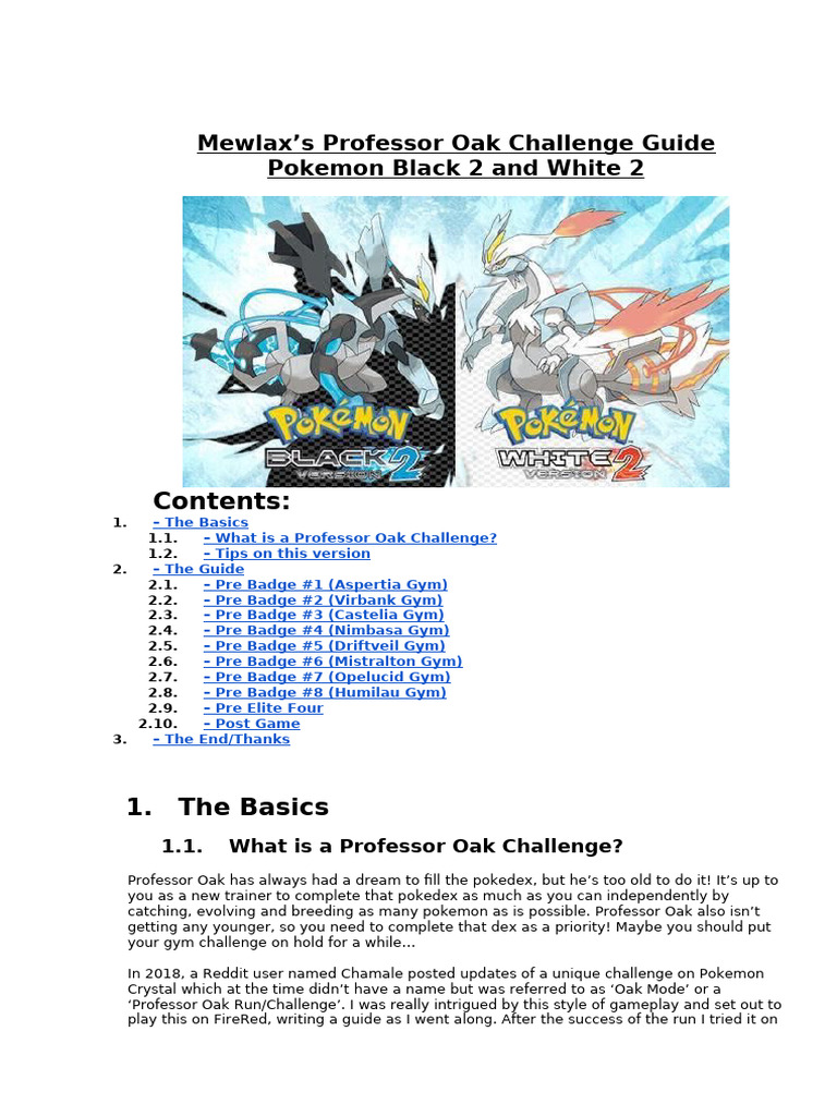 BW2 Oak Guide | PDF | Pokémon