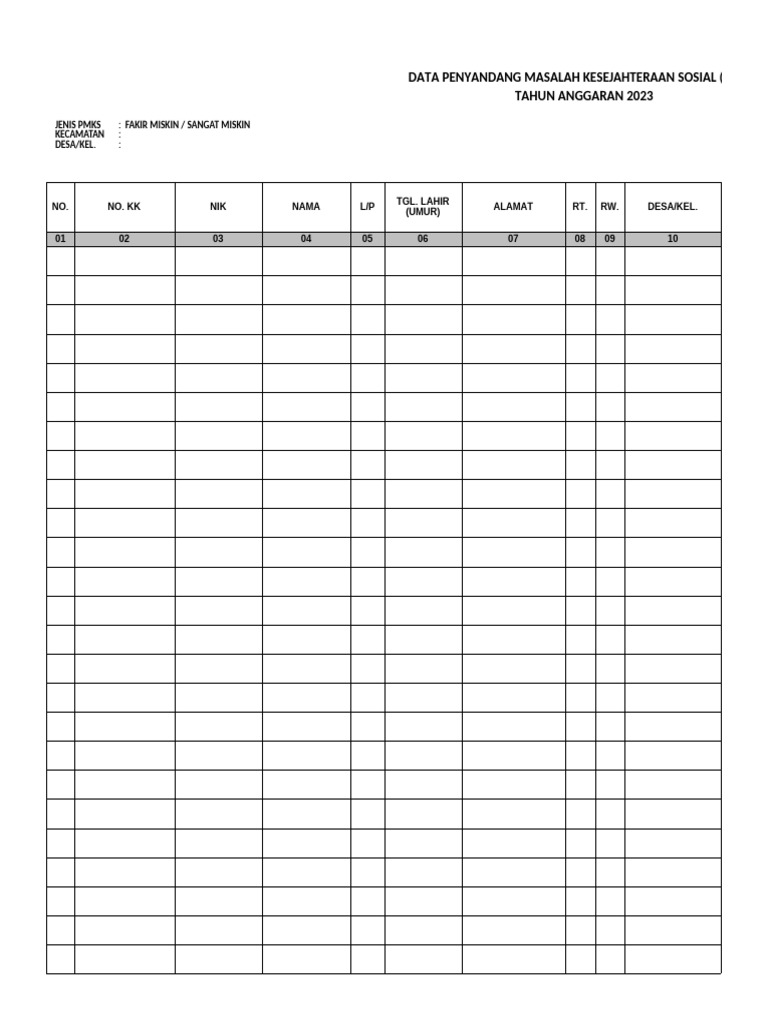 03 Form Bnba Per Pmks 2023 | PDF