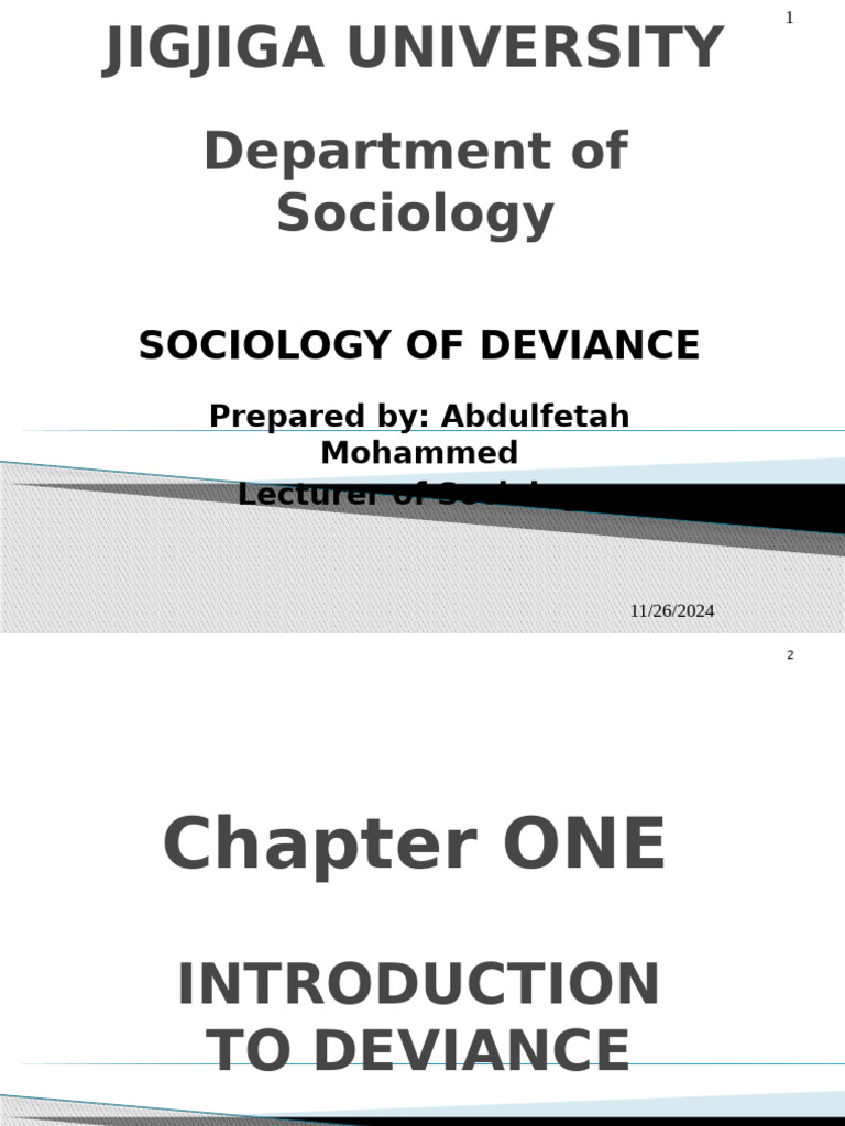 Sociology of Deviance - Powerpoint | PDF | Deviance (Sociology) | Justice