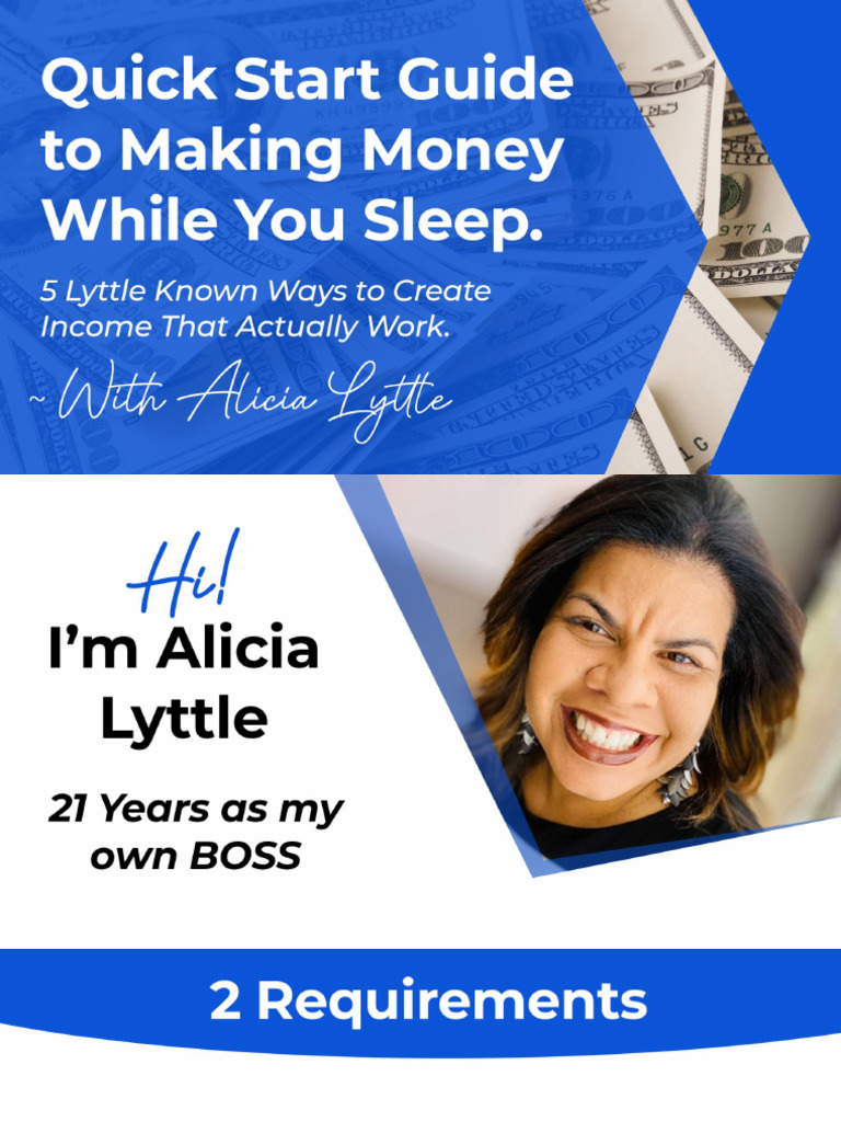 Quick Start Guide To Making Money While You Sleep | PDF