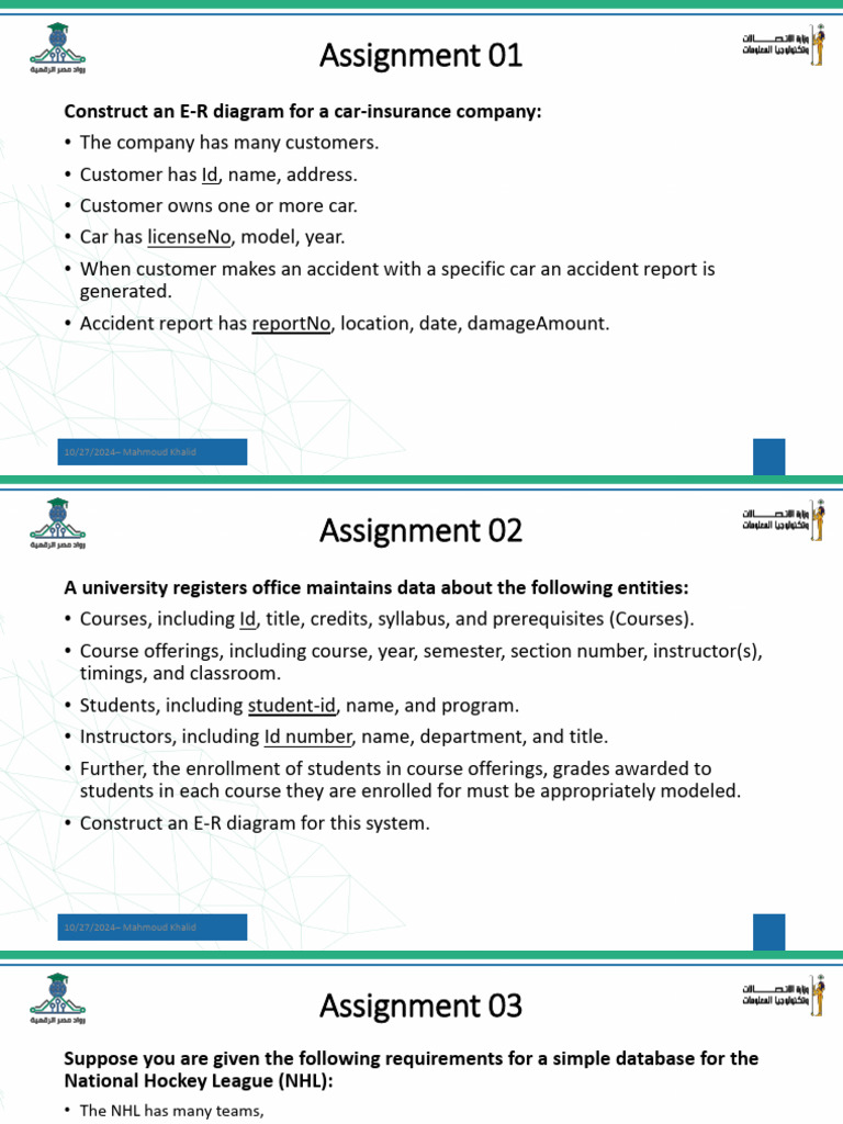 01 - ERD - Assignments | PDF