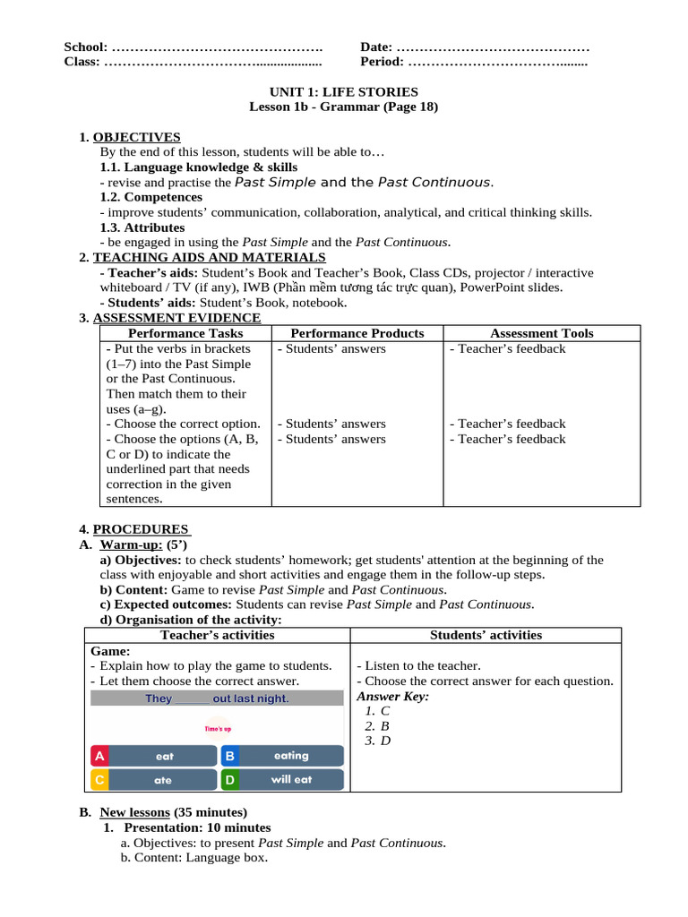 Unit 1 - Lesson 1b - Grammar - Page 18 | PDF | Behavior Modification | Cognitive Science