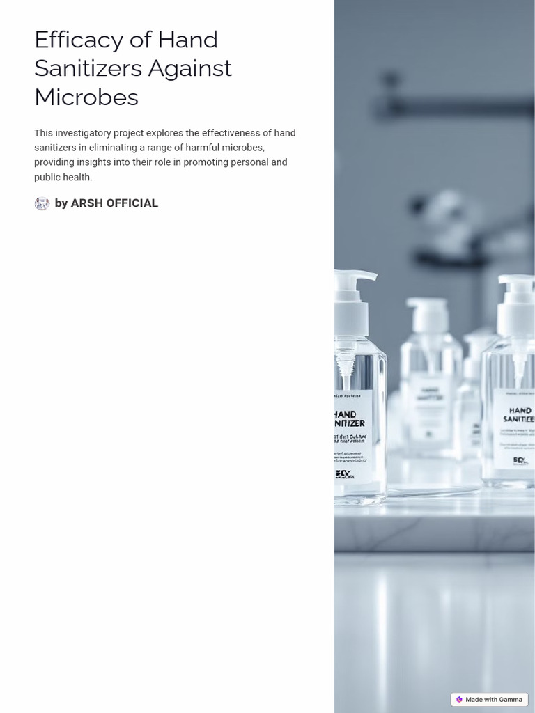 Efficacy of Hand Sanitizers Against Microbes 2 | PDF | Disinfectant | Microorganism