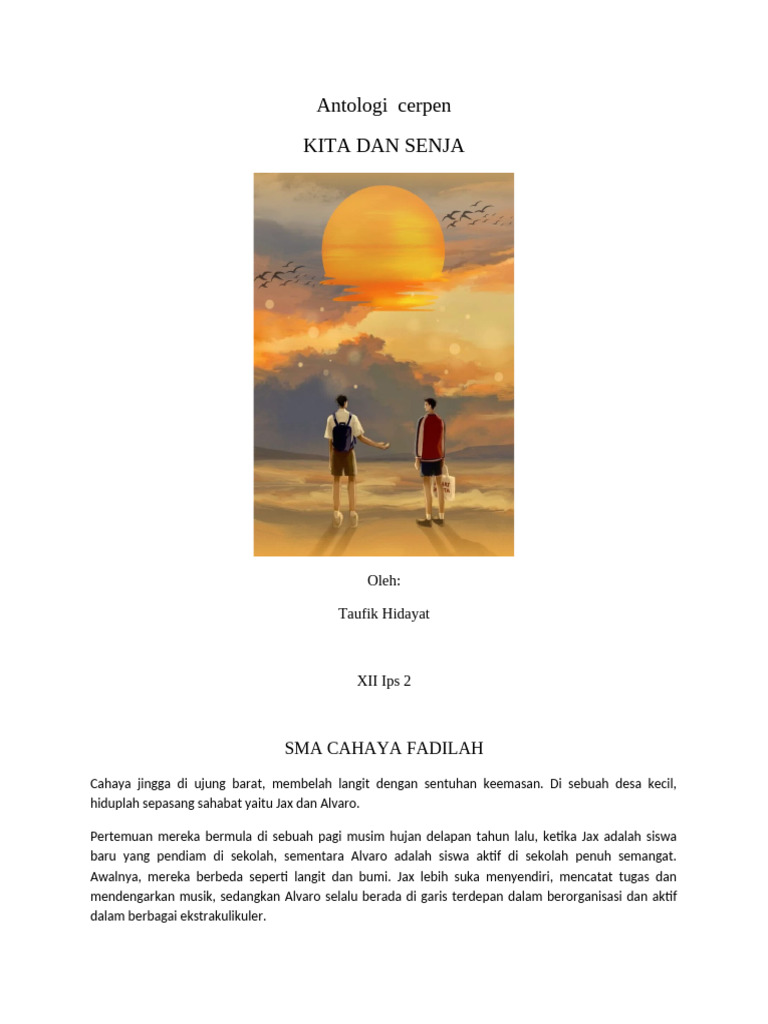 Antologi Cerpen Kita Dan Senja: Sma Cahaya Fadilah | PDF