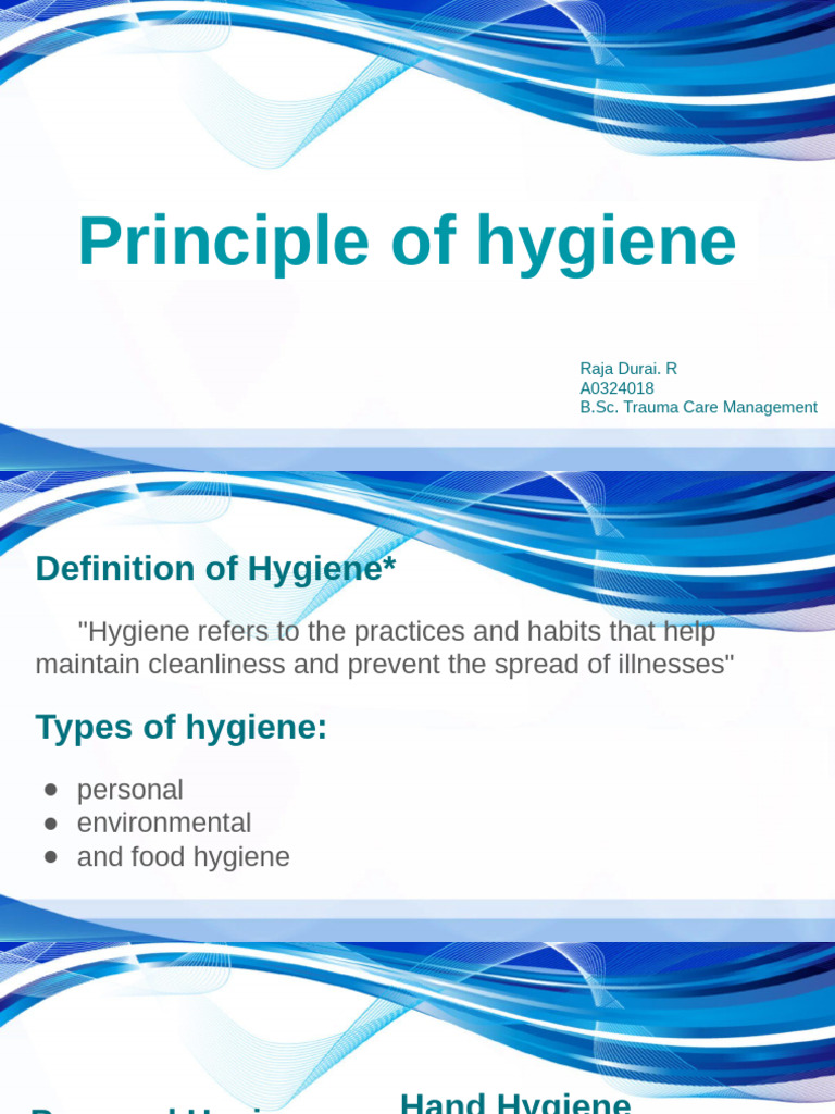 Definition & Principle of Hygiene | PDF | Hygiene | Hand Washing