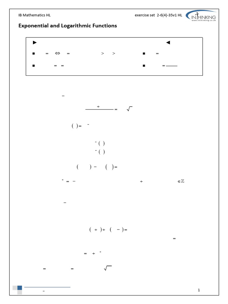 EXS 2-6 (4) - 35v1 HL Exp Log Functions | PDF | Logarithm | Exponential Function