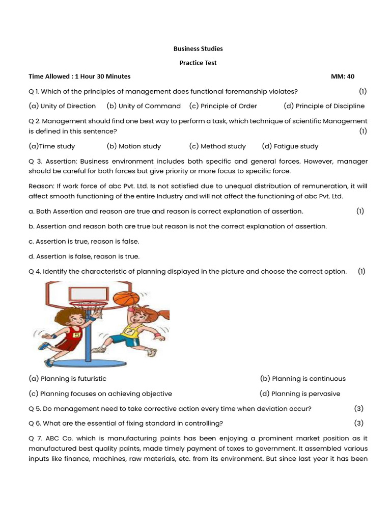 bst test | PDF | Reason | Business