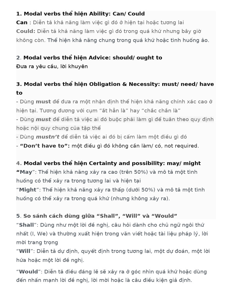 Modal Verbs Thi CK | PDF