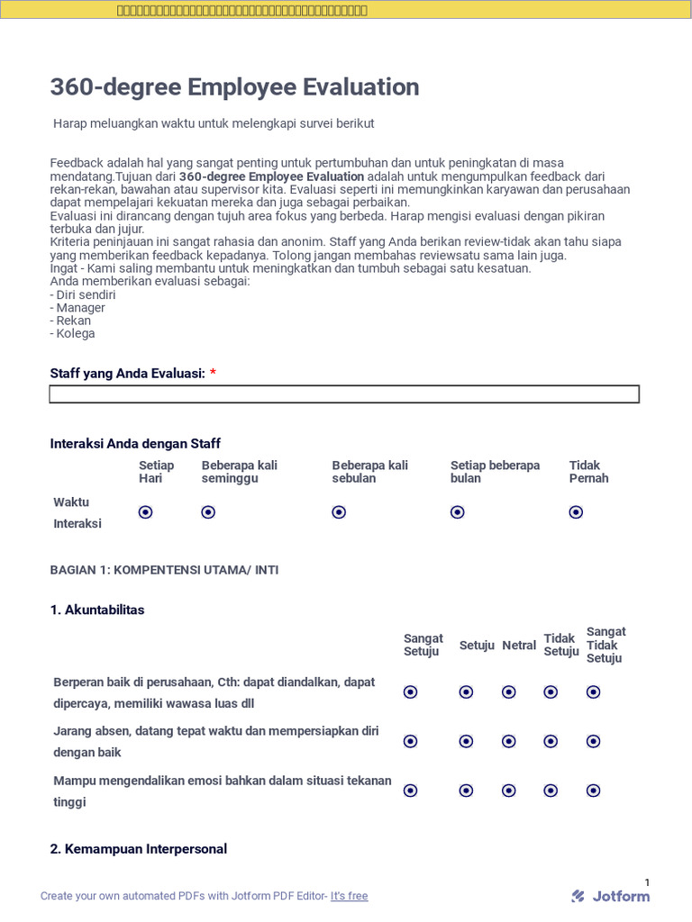 360-Degree Employee Evaluation | PDF