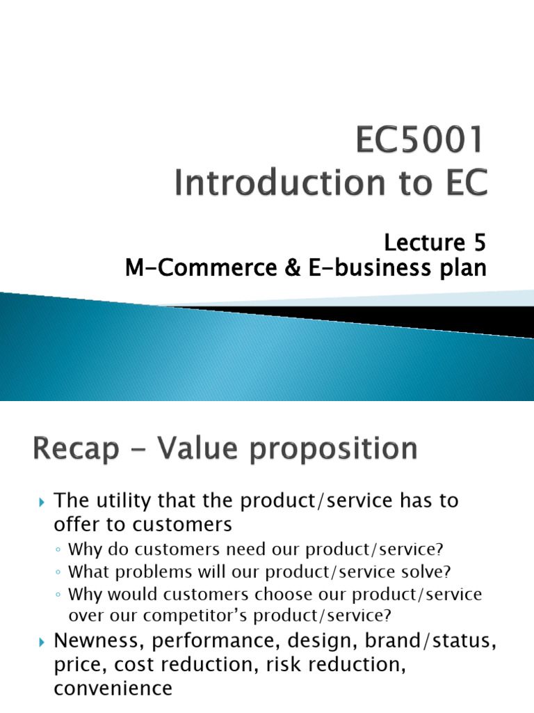 EC5001 - Lecture4 - M-Commerce - Business Plan | PDF | Location Based Service | Mobile Device