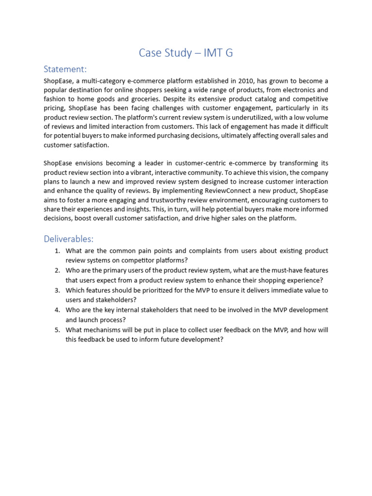 IMT Case Study | PDF