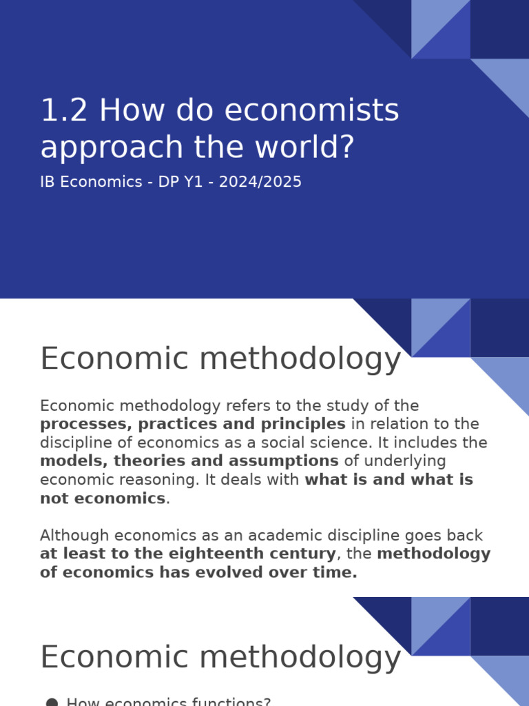IB Economics DP 1 - 1.2 How Do Economists Approach The World | PDF ...