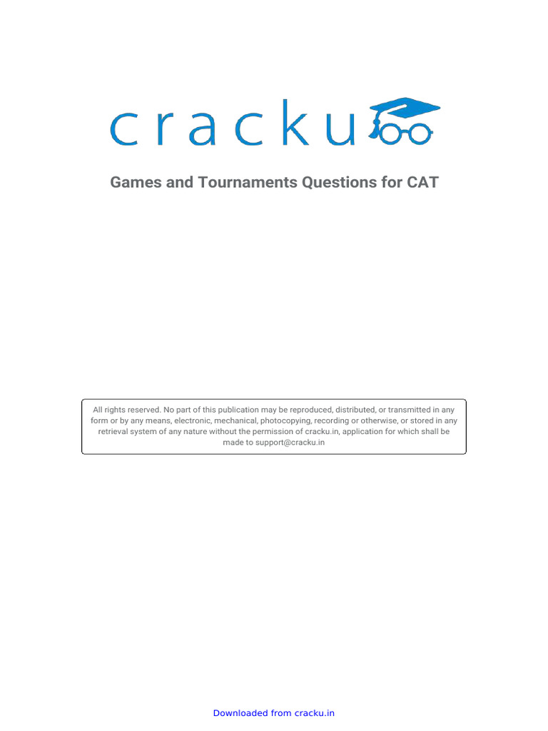 CAT Games and Tournaments Questions | PDF | Sports Competitions | Sports