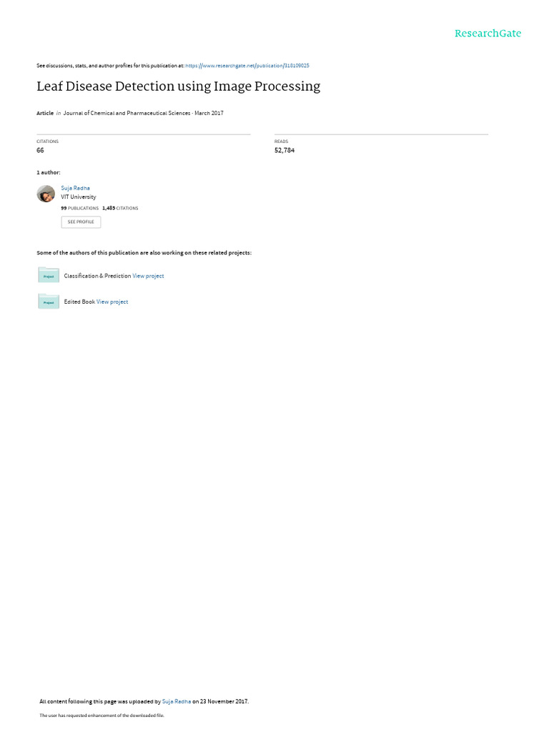 2017 - Leaf Disease Detection Using Image Processing | PDF | Support Vector Machine | Cluster ...