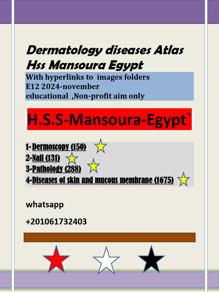 E12 November 2024 DERMATOLOGY Diseases Atlas With Hyperlink | PDF ...