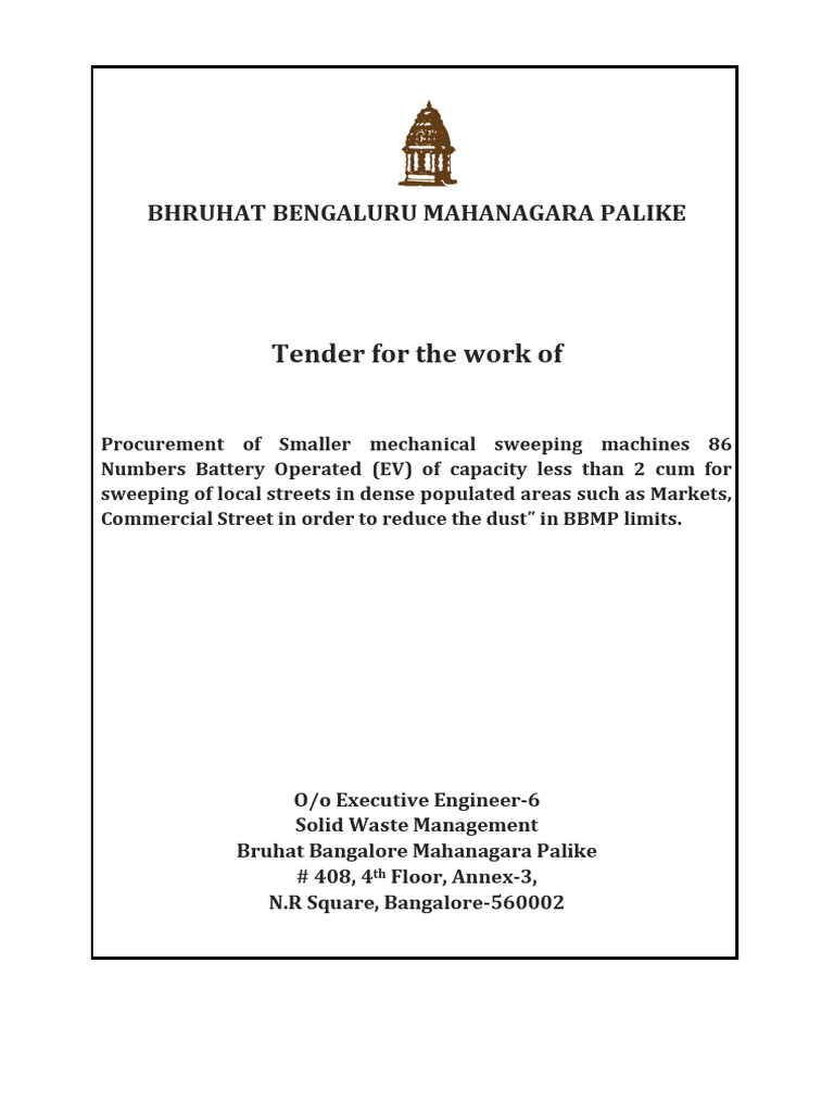 BBMP | PDF | Procurement | Specification (Technical Standard)