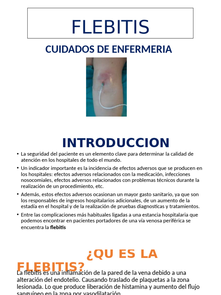Cuidados de Enfermería en Flebitis | PDF | Terapia intravenosa ...