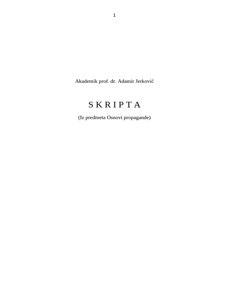 Skripta: Akademik Prof. Dr. Adamir Jerković | PDF