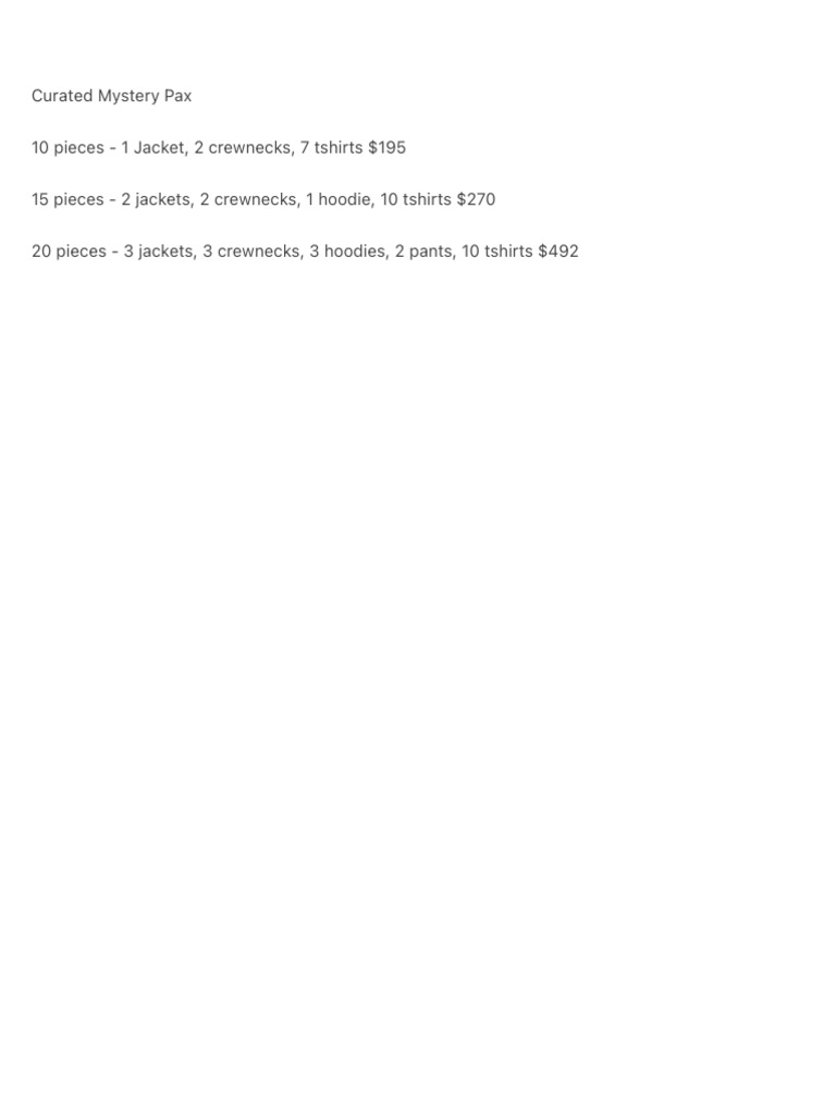 Curated Mystery Pax | PDF