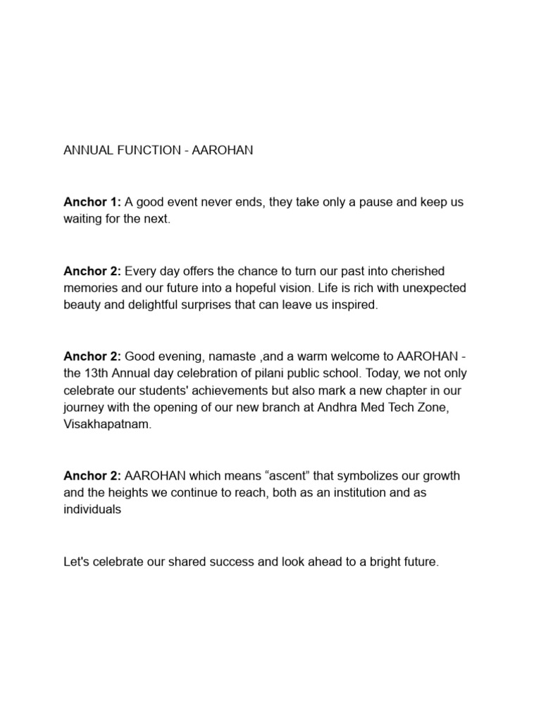 Annual Function - Aarohan 555 | PDF