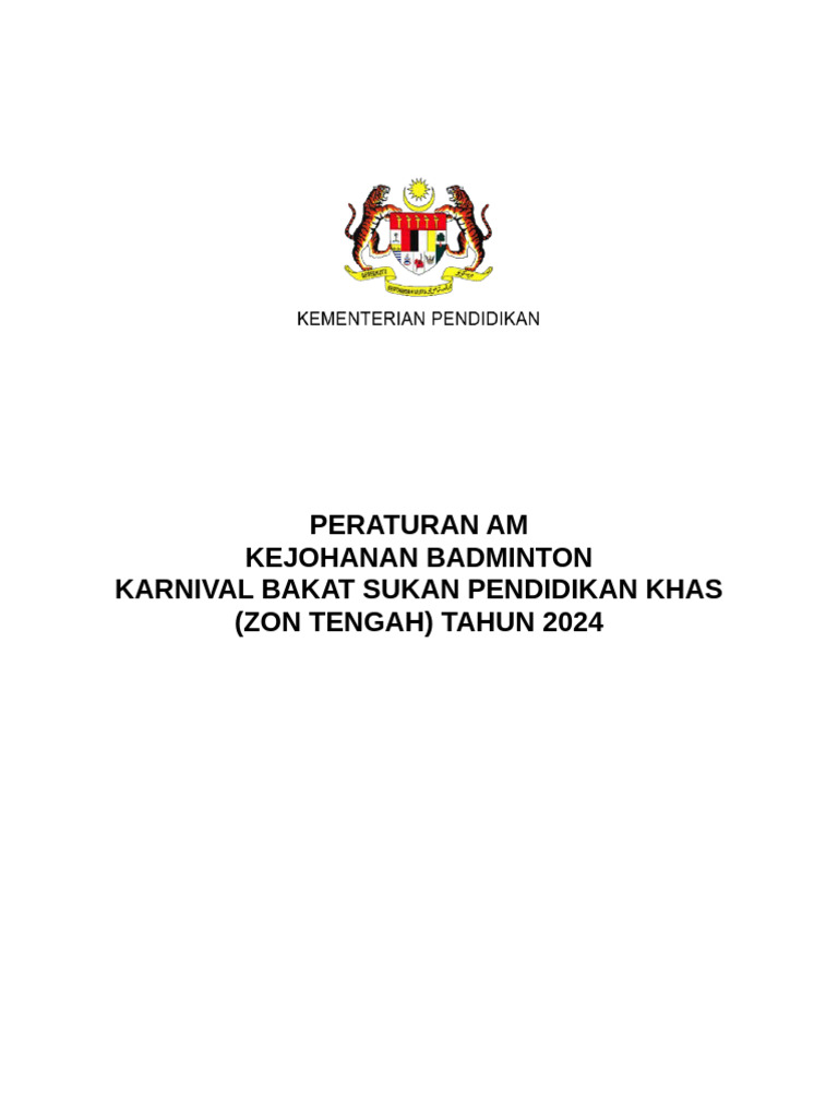 Peraturan Dan Syarat Futsal Dan Badminton Karnival Bakat Sukan ...