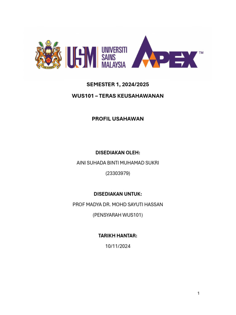 Wus101 Task 1 Aini Suhada | PDF