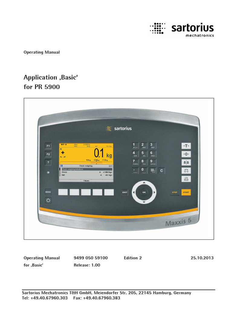 Manuale Sartorius Maxxis 5 BASIC en | PDF | Menu (Computing) | Parameter (Computer Programming)